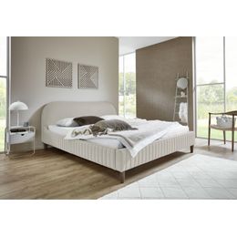 Polsterbett, B:195cm H:95cm L:223cm, beige, ATLANTIC HOME COLLECTION, 100%PES, Betten, "Madita, 180x200cm, mit organischer Kopfteilform", luxuriös
