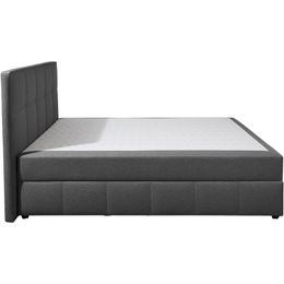 Boxbett Home Affaire "Niemes", anthrazit, B:152cm L:210cm, Komplettbetten, Boxbett mit Bettkasten, inkl. Topper