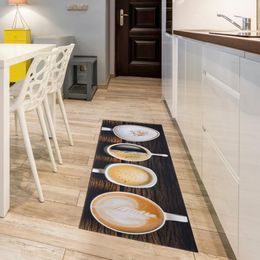 L&auml;ufer ANDIAMO, B:50cm H:3mm L:150cm, beige, Flur, Teppiche, "Kitchen", Vinyl-K&uuml;chenl&auml;ufer, moderne K&uuml;chenmotive, Pasta, Gew&uuml;rze, Kaffee