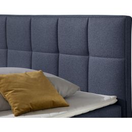 Boxbett Home Affaire "Niemes", denim, blau, B:212cm L:210cm, Komplettbetten, Boxbett mit Bettkasten, inkl. Topper