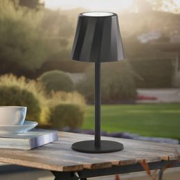 LED Tischleuchte "DIAZ, Outdoor Akku Tischlampe H&ouml;he 21 cm &Oslash; 8,5 cm, IP44, Touchdimmer", 1, &Oslash; 8,5cm H: 21cm, 1 Stk.schwarz matt, REALITY LEUCHTEN,