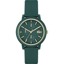 Lacoste Damen Multifunktionsuhr "Lacoste.12.12 LADIES MULTI", grün, Armbanduhren, Quarzuhr, Armbanduhr, Damenuhr, Datum, Silikonarmband