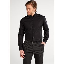 Eterna Herren Langarmhemd "MODERN FIT"schwarz, Gr. 40, Popeline, 100% cotton, Hemden, NON IRON (b&uuml;gelfrei)