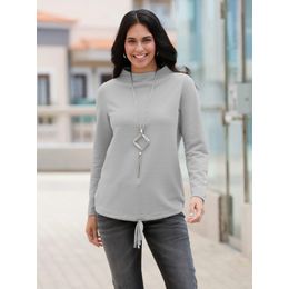 Inspirationen Damen Langarmshirt "Shirt", grau, Gr. 36, unifarben, 66% Polyester, 32% Viskose, 2% Elasthan, Shirts