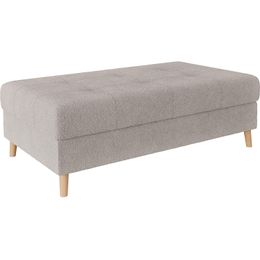 Polsterhocker Home Affaire, B:118cm H:40cm T:73cm, beige, 100% Polyester, Hocker, "CHARRE XXL, Steppung im Sitzbereich, Ma&szlig;e: B/T/H: 118/73/40 cm",