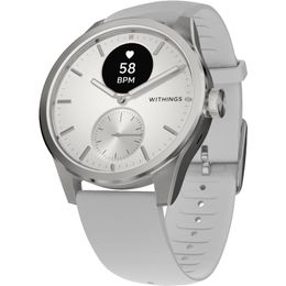 Withings Smartwatch "ScanWatch 2 42mm, hybrid, Akku bis 35 Tage, 50 M Wasserdicht", weiß, Smartwatches, Aktivitätstracking, Schlafüberwachung,