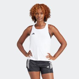 Damen Lauftop "ADIZERO E TANK", wei&szlig;, Gr. L, adidas Performance, Obermaterial: 100% Polyester, Tops