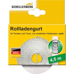 Schellenberg Rollladengurt "Mini 14 mm, 4,5 m, zur Bedienung eines Rollladens mit Gurtwickler", B/L: 1,4cm x 450cm, 1 Stk., weiß, Seile, Gurtband in