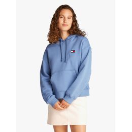 Damen Kapuzensweatshirt "TJW BXY BADGE HOODIE EXT", blau, Gr. 5XL, Tommy Jeans CURVE, unifarben, Sweatware, Obermaterial: 100% Baumwolle,