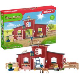 Schleich Jungen Spielwelt "FARM WORLD, Große Farm rot (42606)", bunt, Kunststoff, B:49cm H:29cm T:16cm, Spielfigurenwelten, Made in Europe