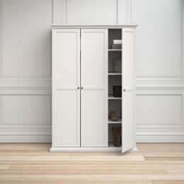 Drehtürenschrank Home Affaire, B:138,8cm H:200,5cm T:60,5cm, weiß, FSC-zertifizierter Holzwerkstoff, MDF, Schränke, "Paris"