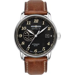Zeppelin Herren Automatikuhr "LZ 127 Graf Zeppelin", braun, Armbanduhren, Armbanduhr, Herrenuhr, Datum, Made in Germany