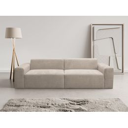 Sofa WERK2, B:256cm H:70cm T:105cm, braun, 100% Polyester, Wohnzimmer, Sofas, "Zeus 3-Sitzer, Big-Sofa, Breite 256cm, Tiefe 105cm, modern & bequem",