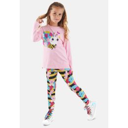 DENOKIDS Jungen Hausanzug "Little Bee", Gr. 98, pink, 96% Baumwolle;4% Elasthan, bedruckt, Homewear-Sets, mit Bienen-Motiv