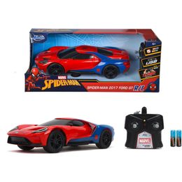 Jada Kinder RC-Auto "Marvel Spider-Man RC 2017 Ford GT, 1:16, 2,4GHz"wei&szlig;, neutral, Kunststoff, Fernlenkfahrzeuge