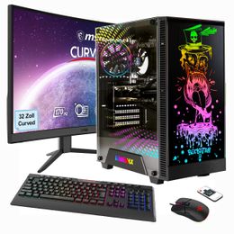 GAMEMAX PC-Komplettsystem "Rockstar 2498 AMD Ryzen 5 5600G Radeon Graphics 16GB DDR4 1TB SSD", Microsoft Windows 11 Home (64 Bit), 16 GB RAM 1.000 GB