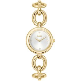 BOSS Damen Quarzuhr "LIVE", gold, Armbanduhren, Armbanduhr, Damenuhr, Edelstahlarmband, analog, Glassteine