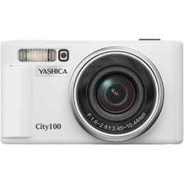 YASHICA Kompaktkamera "City 100", B:10,6cm H:6,55cm T:6,13cm, weiß, Fotokameras
