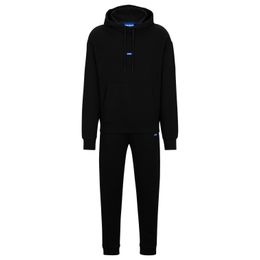 HUGO BLUE Herren Kapuzensweatshirt "Tracksuit NalonsoNap Sportanzug", schwarz, Gr. L, unifarben, Sweatware, Obermaterial: 100% Baumwolle,