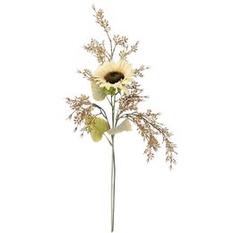 Kunstblumenstrauß I.GE.A., B:32cm H:70cm L:16cm, beige, Polyester, Kunstpflanzen, "Kunstblumen Set Sonnenblume", Mit Dekozweig 70cm Blumenarrangement