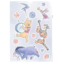 Komar Wandtattoo "Winnie the Pooh - Flowers & Music - Größe 50 x 70 cm", B/H/T: 50cm x 70cm, bunt, Wandtattoos, selbstklebend, Wandsticker,