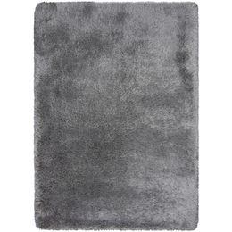 Hochflor-Teppich FLAIR RUGS, B:200cm H:70mm L:290cm, silber, Kunstfaser, Teppiche, "Pearl"