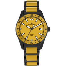 Jacques Lemans Kinder Keramikuhr "Liverpool", schwarz, Armbanduhren, Quarzuhr, Armbanduhr, Herrenuhr, bis 10 bar wasserdicht, analog, Datum