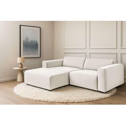 Ecksofa Home Affaire, B:234cm H:71cm T:161cm, beige, 100% Polyester, Wohnzimmer, Sofas, "Noord mit Kedernaht, Breite 234 cm, L-Form", Cord, Struktur,