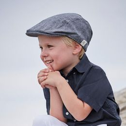 MaxiMo Jungen Schirmm&uuml;tze, blau, Gr. 57, meliert, Web, Baumwolle, M&uuml;tzen, Flatcap f&uuml;r Kids Jungen