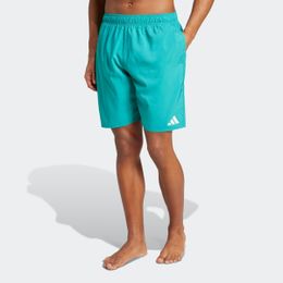 Herren Badeshorts "ESS SH 8IN"pure teal, weiß, Gr. M, adidas Performance, Obermaterial: 100% Polyester, Badehosen