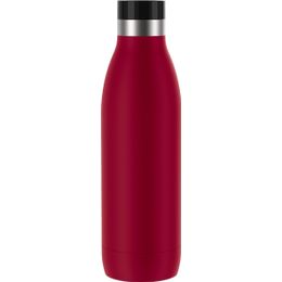 Emsa Isolierflasche "Trinkflasche Bludrop", 700ml, rot, Trinkflaschen, Edelstahl, Quick-Press Deckel, 360 Trinkgenuss, 12h warm/24h kühl