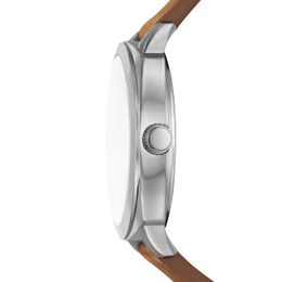Skechers Herren Quarzuhr "HEWES", braun, Armbanduhren, Armbanduhr, Herrenuhr, Lederarmband, analog, Tag