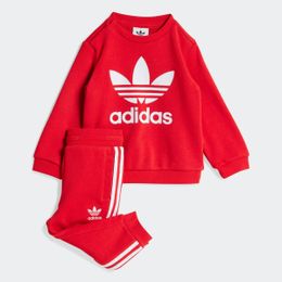 Mädchen Jogginganzug "CREW SET", rot, Gr. 80, adidas originals, Obermaterial: 70% Baumwolle, 30% Polyester, Sportanzüge