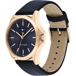 Tommy Hilfiger Damen Quarzuhr "BRUCE"dunkelblau, Armbanduhren, Armbanduhr, Herrenuhr, Lederarmband, analog