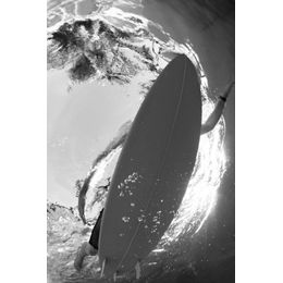 Acrylglasbild queence, B:80cm H:120cm T:2,4cm, schwarz, Acrylglas, Bilder, "Surfer im Meer", Fine Art-Print in Galeriequalit&auml;t