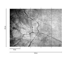 A.S. Cr&eacute;ation A.S. CR&Eacute;ATION Vliestapete "Fototapete Betonriss Grau Industrial", B/L: 2,55mm x 3,5mm, Rollen:grau, Wohnzimmer, Tapeten