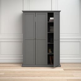 Drehtürenschrank Home Affaire, B:138,8cm H:200,5cm T:60,5cm, grau, MDF, Schränke, "Paris"