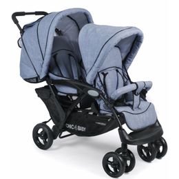 CHIC 4 BABY CHIC4BABY Kinder Geschwisterwagen "Duo, hellblau", blau, Kinderwagen, mit feststellbaren Doppelschwenk-Vorderrädern