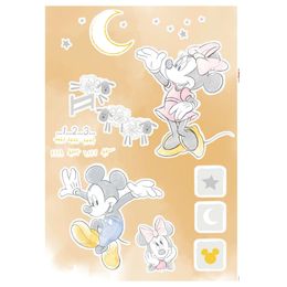 Komar Wandtattoo "Mickey Counting Sheeps - Gr&ouml;&szlig;e 50 x 70 cm", B/H/T: 50cm x 70cm, gelb, Wandtattoos, selbstklebend, Wandsticker, Kinderzimmer