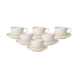 Villeroy & Boch VILLEROY & BOCH Tasse "Kaffeetassen mit Untertassen For Me 160 ml 6er Set weiß", weiß, Trinkgefäße