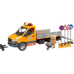 Bruder Kinder Spielzeug-Transporter "MB Sprinter Kommunal mit Fahrer Licht & Sound (02677)", orange, Kunststoff, B:18cm H:18,8cm T:40,8cm,