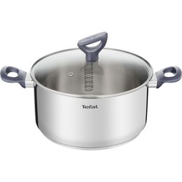 Tefal Kochtopf "Daily Cook", &Oslash; 24cm + H&ouml;he 13,3cm, silber, T&ouml;pfe, Edelstahl-Topf mit stehendem Deckel,Ausgie&szlig;er,alle Herdarten,Induktion