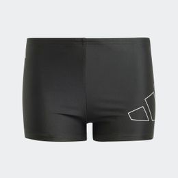 Kinder Badehose "BB BOXER", schwarz-weiß, Gr. 110, adidas Performance, Obermaterial: 78% Polyamid, 22% Elasthan, Badehosen