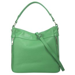 CLUTY Damen Henkeltasche, grün, Leder, unifarben, Taschen, echt Leder, Made in Italy