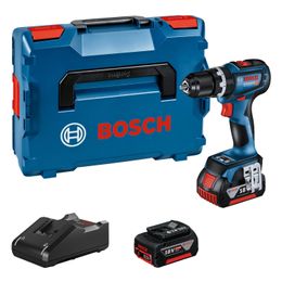 Akku-Schlagbohrschrauber "GSB 18V-90 C"blau, Bosch Professional, Bohrmaschinen, inkl. 2x 4 Ah Akku und Schnellladegerät GAL 18V-40, mit L-BOXX