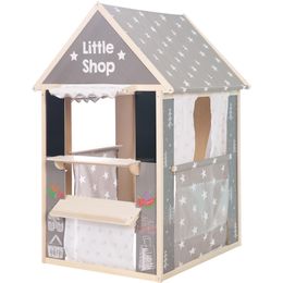Roba Kinder Spielhaus "Little Stars", grau, B:83cm H:128cm T:95cm, Spielhäuser, mit vier verschiedenen Spielseiten