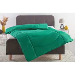 Microfaserbettdecke my home, B:240cm L:220cm, gr&uuml;n, Bezug: 100% Polyester. Obermaterial: 100% Polyester. F&uuml;llung: 100% Polyester, Bettdecken,