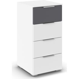 Schubkastenkommode Rauch, B:40cm H:81cm T:42cmalpinwei&szlig;, graumetallic, Holzwerkstoff, Sideboards, "Highboard Sideboard Schubladenkommode Kommode
