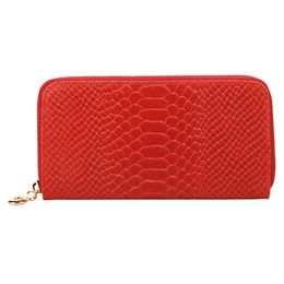 CLUTY Damen Geldb&ouml;rse, rot, Leder, Kleinlederwaren, echt Leder, Made in Italy