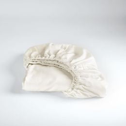 Spannbettlaken Cinderella, B:70cm L:200cm, wei&szlig;, Satin, Obermaterial: 100% Baumwolle, Bettlaken, "Cinderella Sundays Satin, f&uuml;r Matratzen bis 25 cm